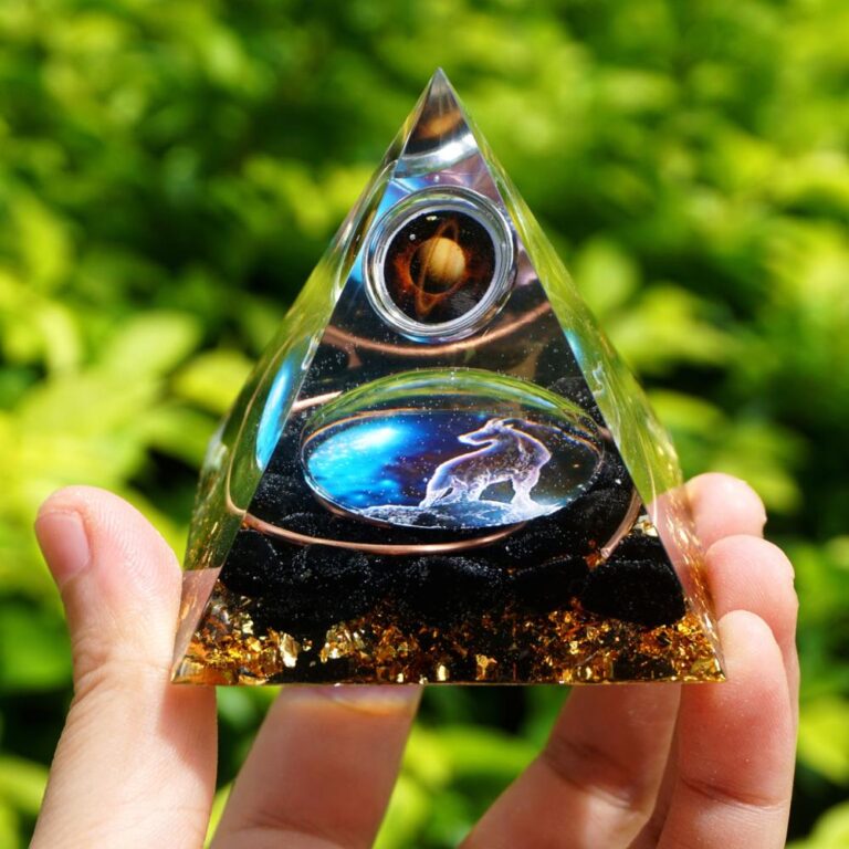 Handmade Obsidian Orgone Pyramid Saturn Planet Capricornus Pattern ...