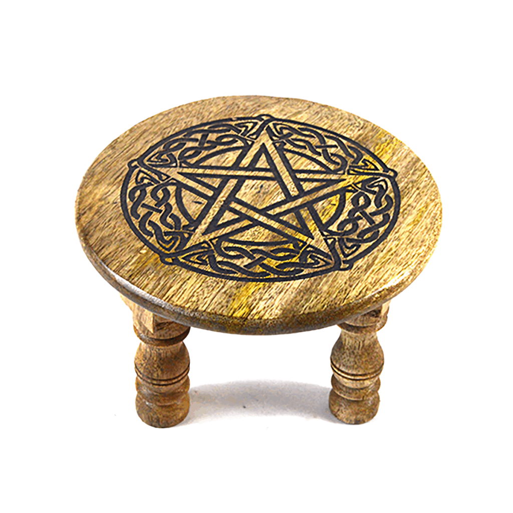 Pentagram Altar Table - Elegant 6 Round Mango Wood Design